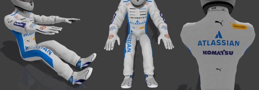 Atlassian Williams Racing F1 Team 2025 Drivers Suits & Gloves ...