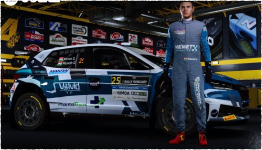 Skoda Fabia Rally2 #25 Gábor Német | Gergely Németh + racesuit | OverTake.gg